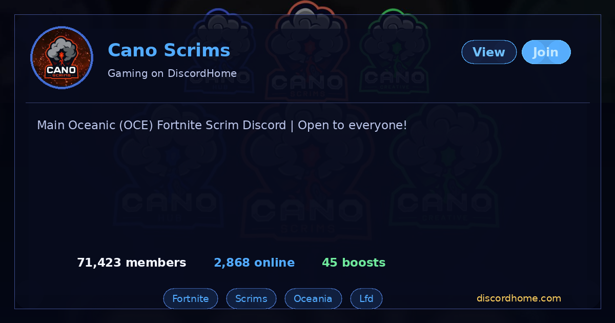 Cano Scrims | Gaming Discord Server | DiscordHome