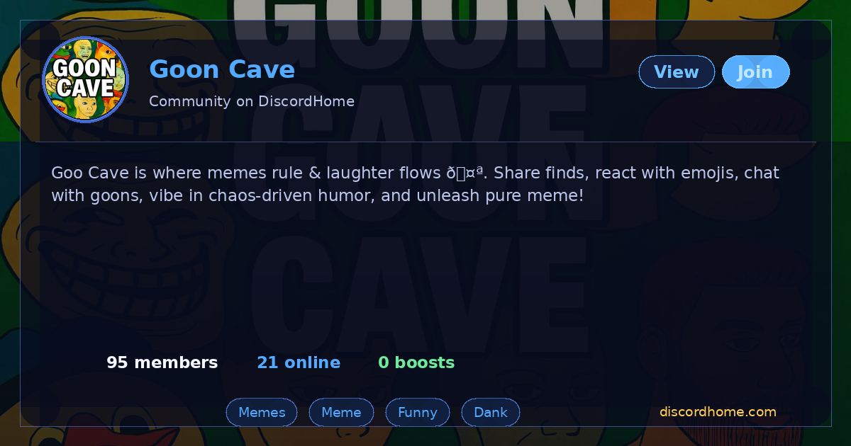 Goon Cave | Community Discord Server | DiscordHome