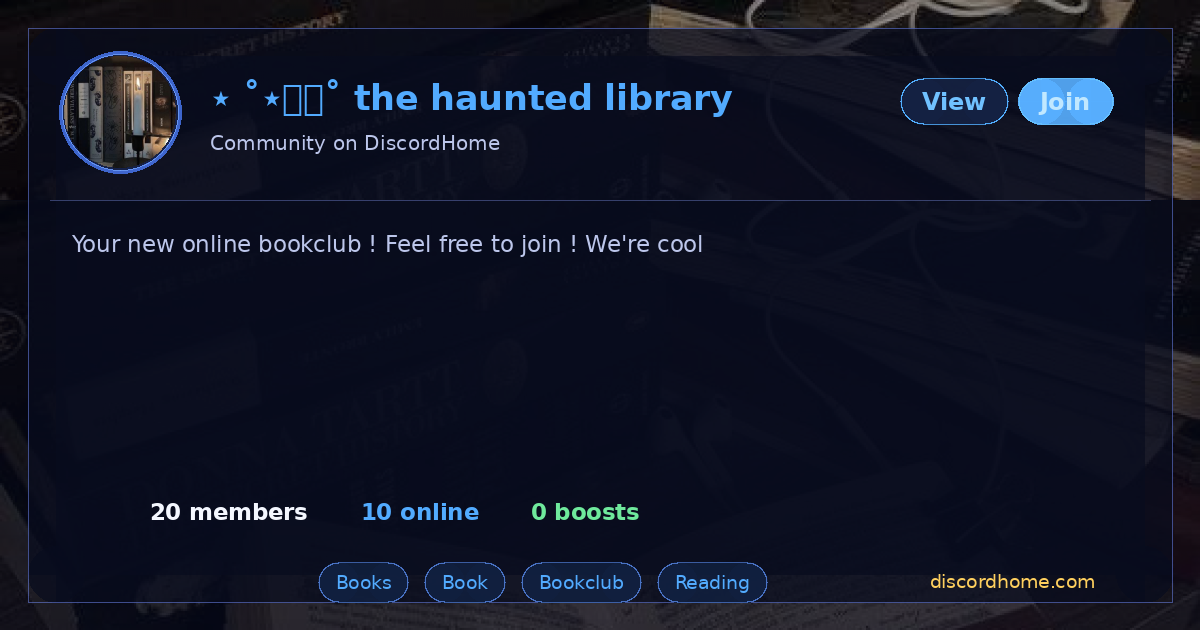⋆ ˚⋆୨୧˚ the haunted library | Community Discord Server | DiscordHome
